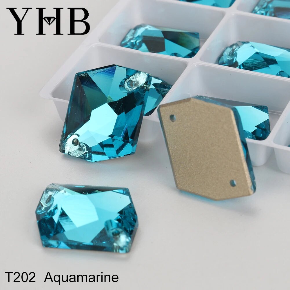 Стразы YHB космическое стекло кристалл AB лунный свет 15Pcs 17mm 21mm, T202 Aquamarine