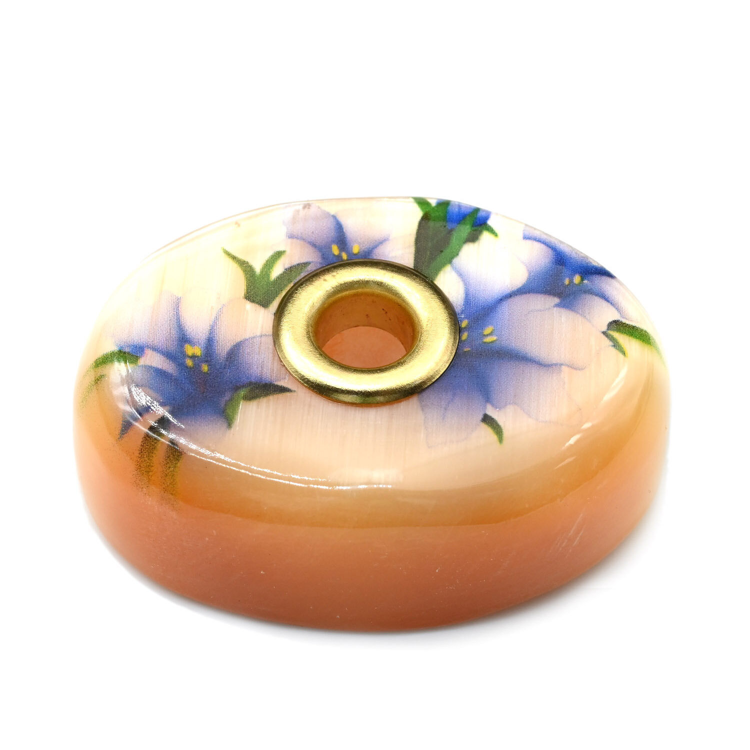 Подсвечник церковный из селенита овальный №9, 50*35*15мм