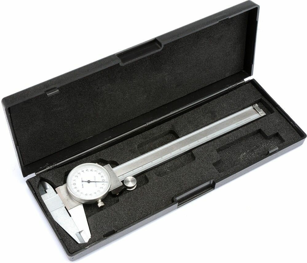 Штангенциркуль Vorel 15220, стрелочный, хромированная сталь, 150х0,02