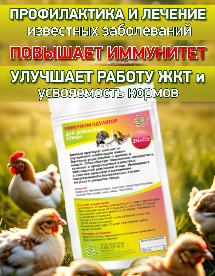 Иммуномодулятор для домашней птицы 100 гр