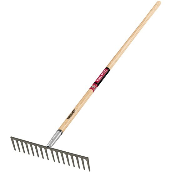 Грабли Truper металлические 16 зубьев ручка дерево 127 см 17888