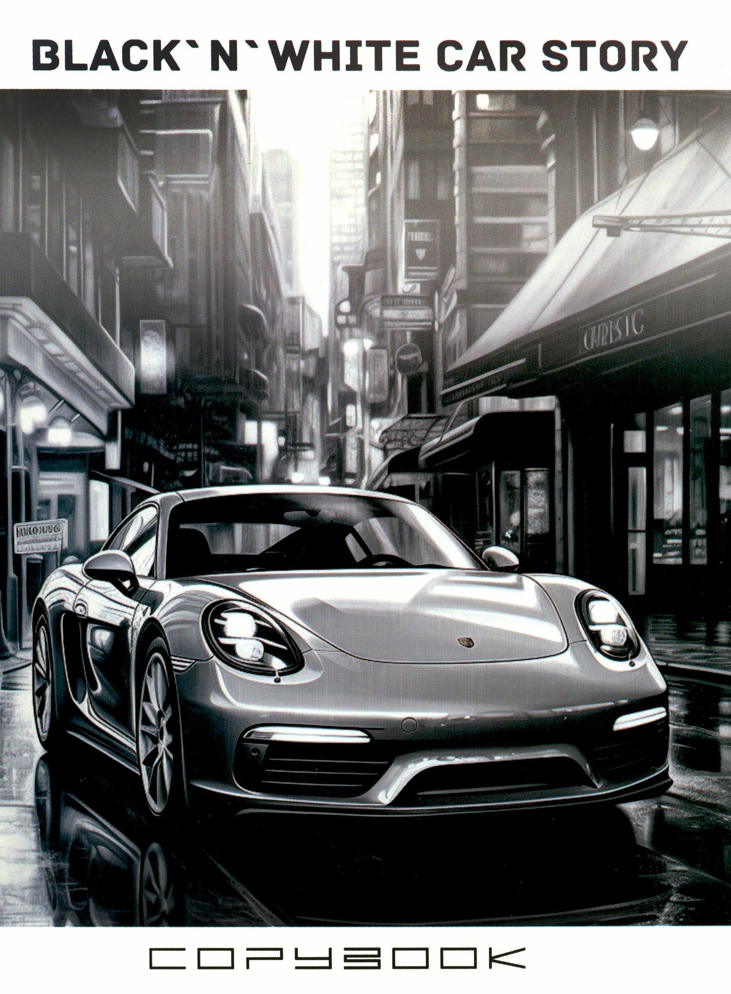 Тетрадь Черное и белое. Авто, А5, 96 листов, клетка