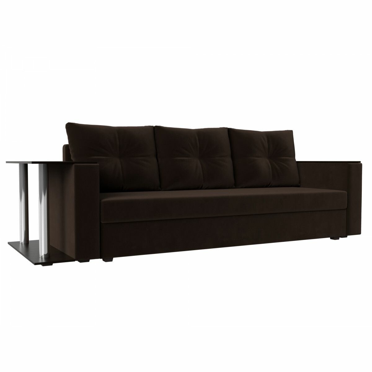 Диван прямой Атланта Хит со столом, Микровельвет, Модель 112483