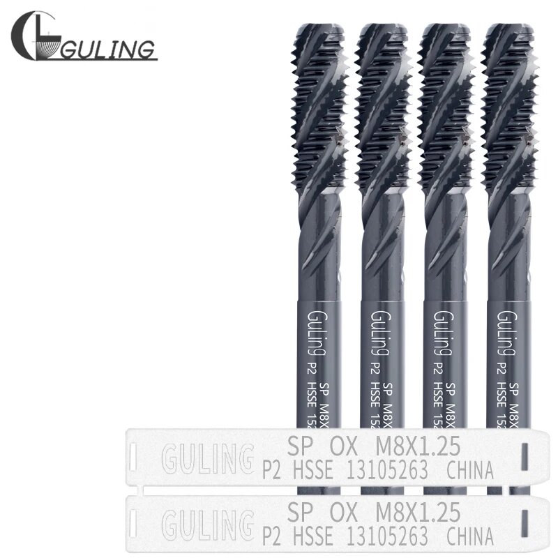 GULING HSSE-M35 Стандартный спиральный рифленый метчик JIS M1 M1.2 M1.6 M1.4 M2 M3 M4 M5 M6 M8 M10 M12 - М24 Машинные метчики с резьбой