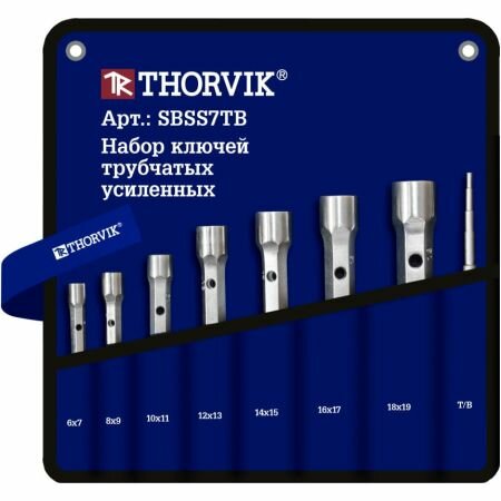 Набор ключей THORVIK трубчатых усиленных в сумке, 6-19 мм, 7 предметов SBSS7TB