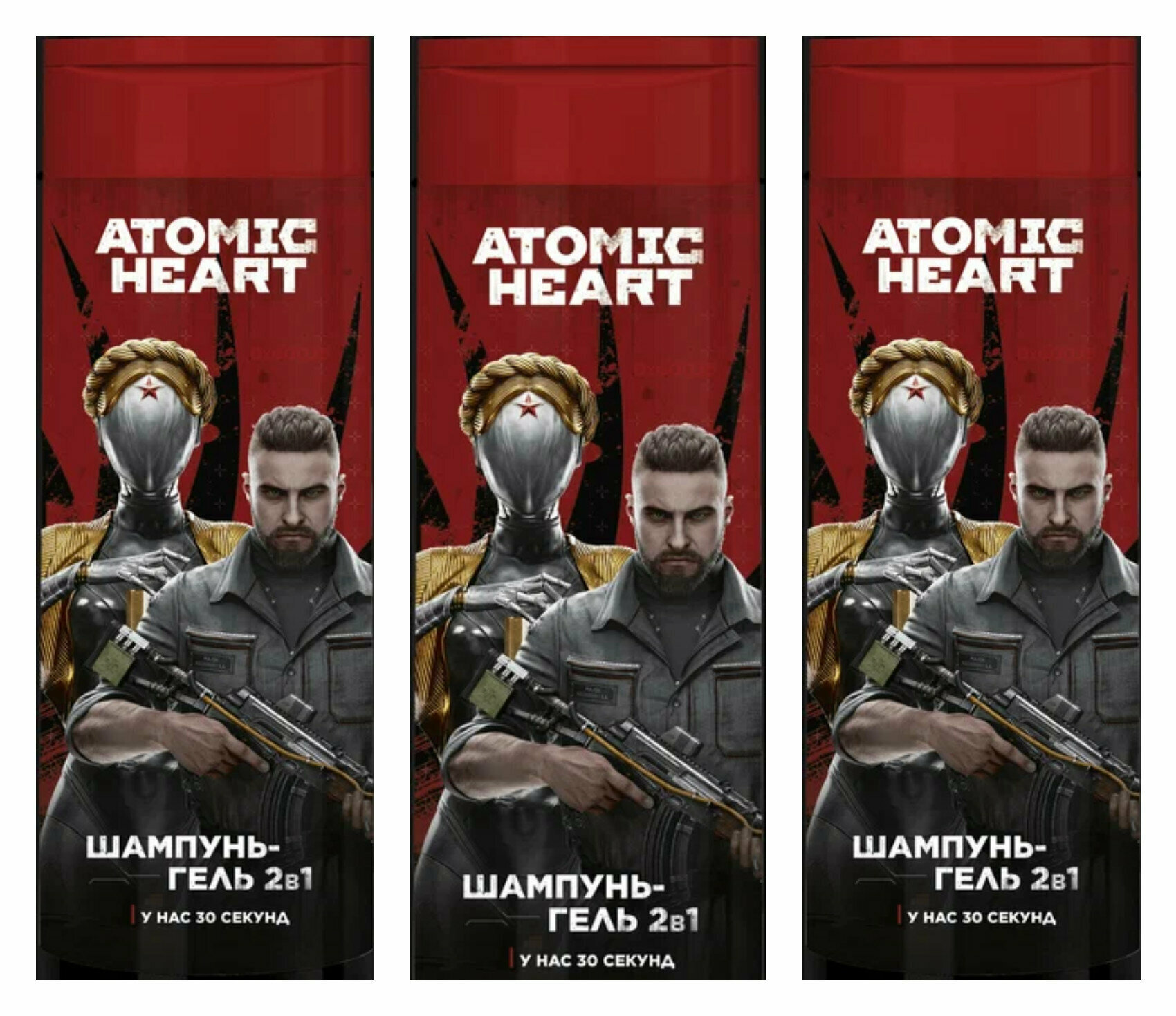 Шампунь-гель Atomic Heart освежающий 2в1 для мужчин, 400 мл, 3 шт.