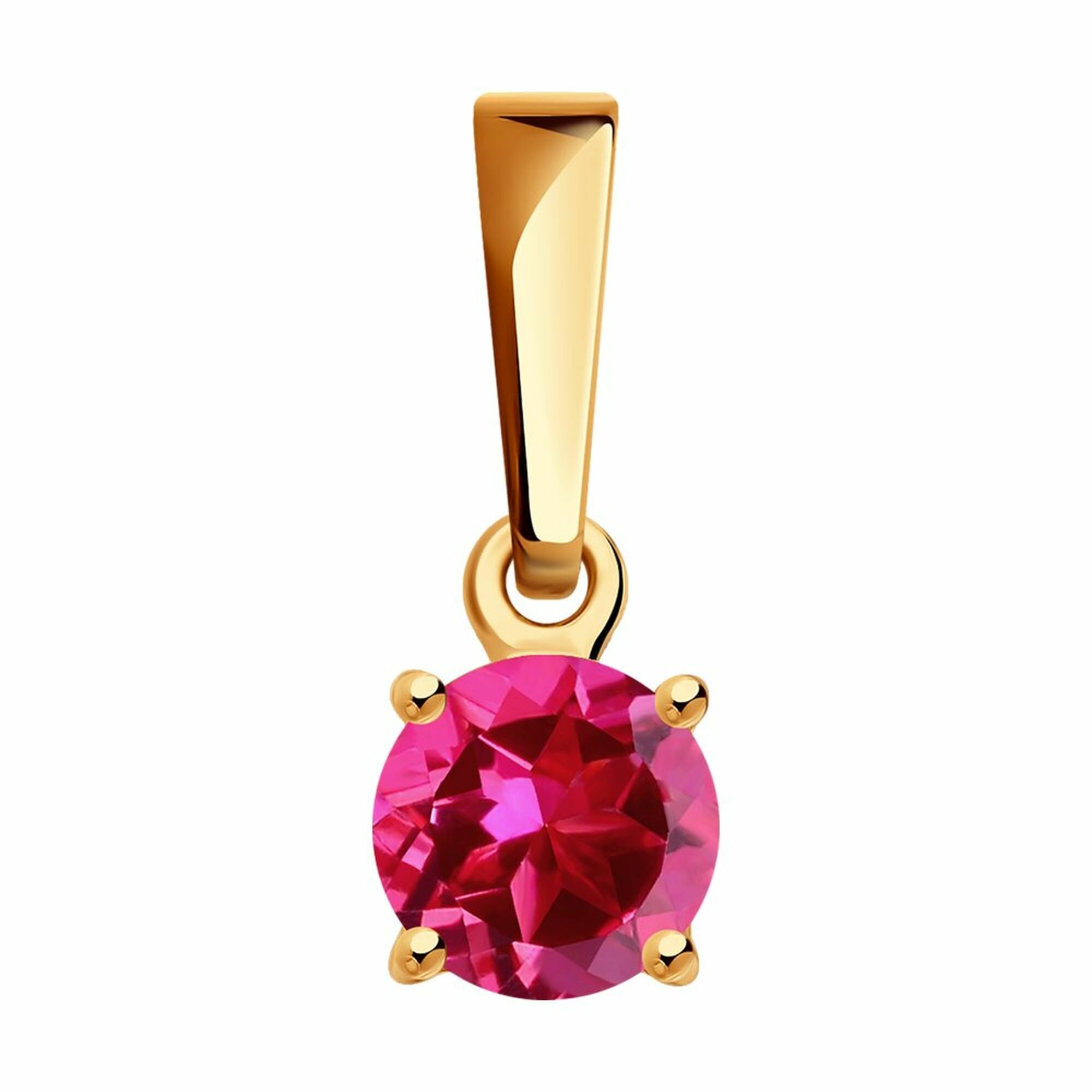 Подвеска, красное золото, 585 проба, топаз