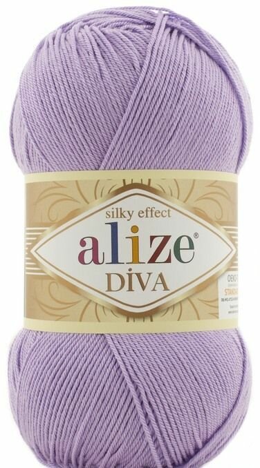 Пряжа Дива (Diva Alize) упаковка 5 мотков 100 г. 350 м. 100% микрофибра акрил цвет 43 лиловый