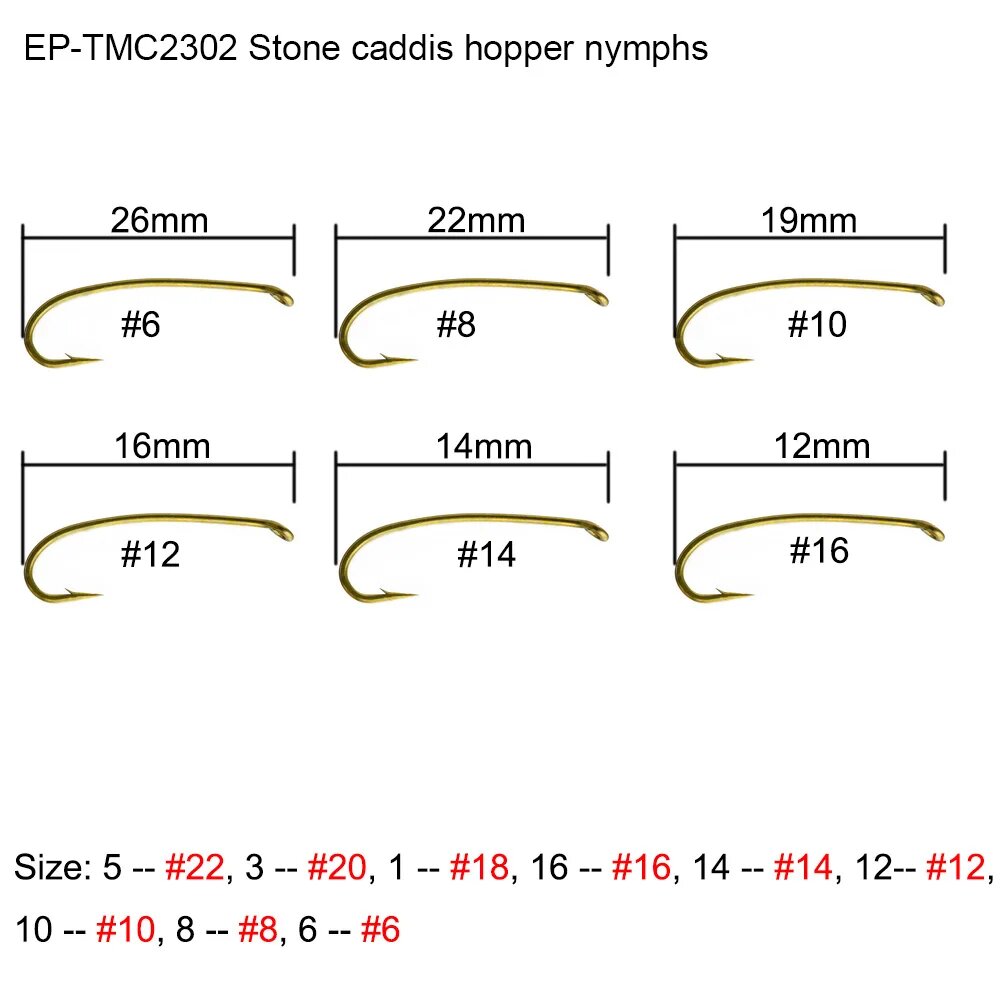 Eupheng рыболовные крючки для нахлыста бронзовые 100 шт. 16