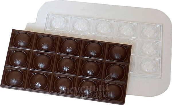 Молд для шоколада/мастики Плитка Футбольная (Набор из 4 шт.)