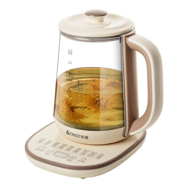 Кофеварка Zhigao Health Pot для тушения и кипячения, интегрированная, маленькая, домашняя, с постоянной температурой, стеклянный электрический чайник, изолированная кастрюля для здоровья