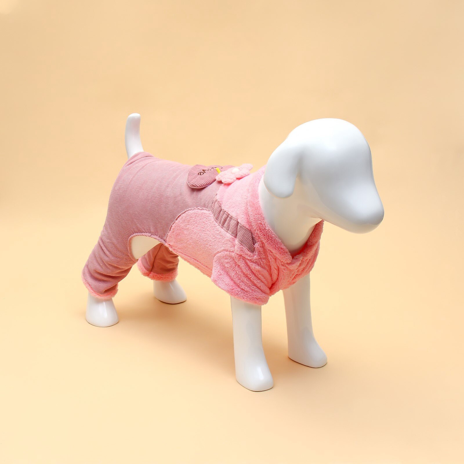 Комбинезон "Love", размер L (ДС 35 см, ОГ 45 см, ОШ 35 см), розовый