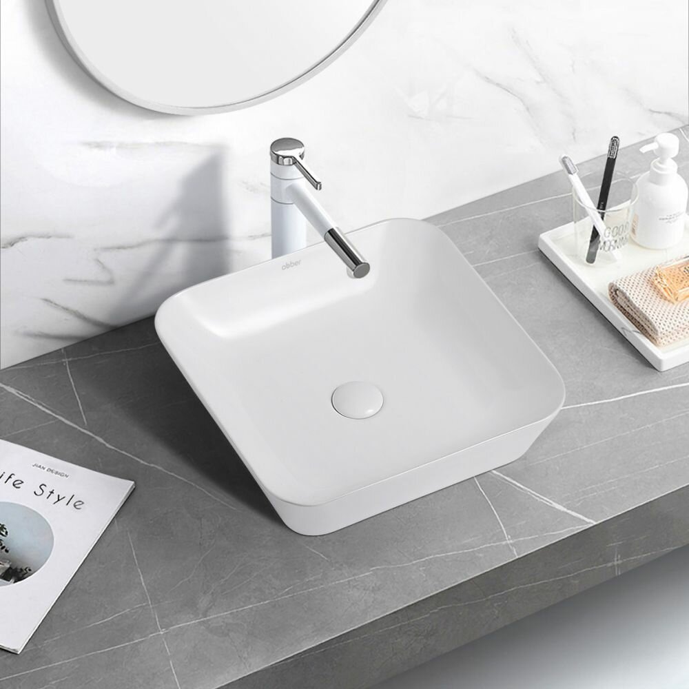 Раковина накладная ABBER Rechteck AC2205 белая