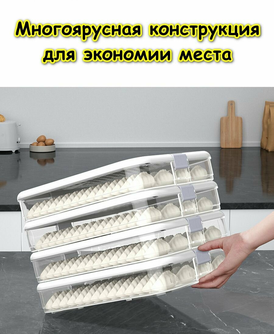 Лоток Пельмень-Box, для заморозки пельменей, бесцветный, полипропилен