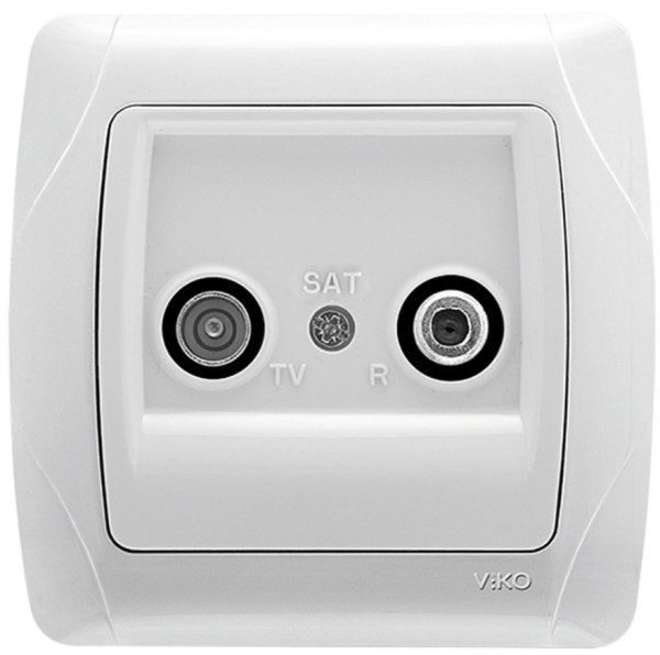 Розетка 1-я ТВ+спутник концевая белый Viko Carmen