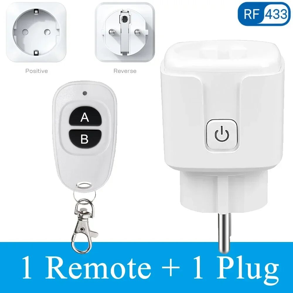 Беспроводная электрическая розетка RF 220В 16А для дома 1 Socket 1 Remote