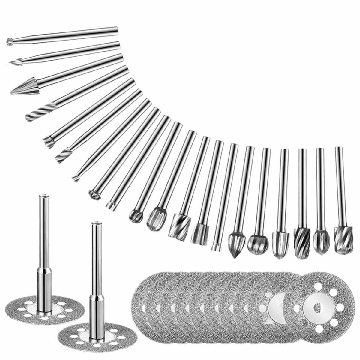 20 шт. алмазных режущих дисков Caide Rotary Burr, набор борфрез для DIY, резьбы по дереву, гравировки, сверления