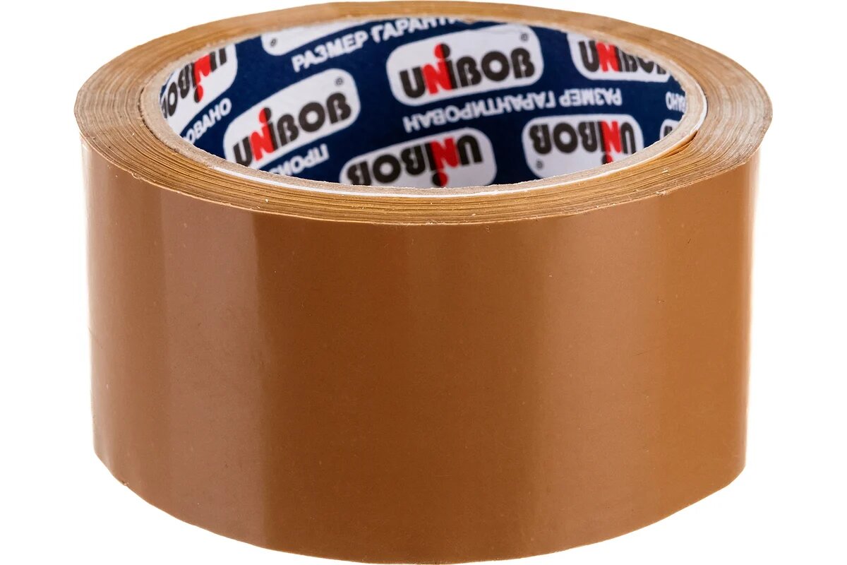 UNIBOB коричневая упаковочная клейкая лента 48 мм х 66 м код 134837 для упаковки вещей