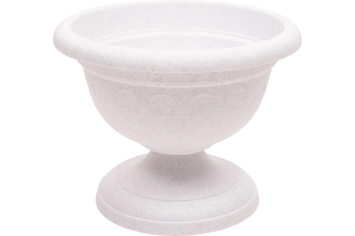 Martika Колывань низкий вазон мраморный для растений, объем 1.1 л, диаметр 18 см, С143М