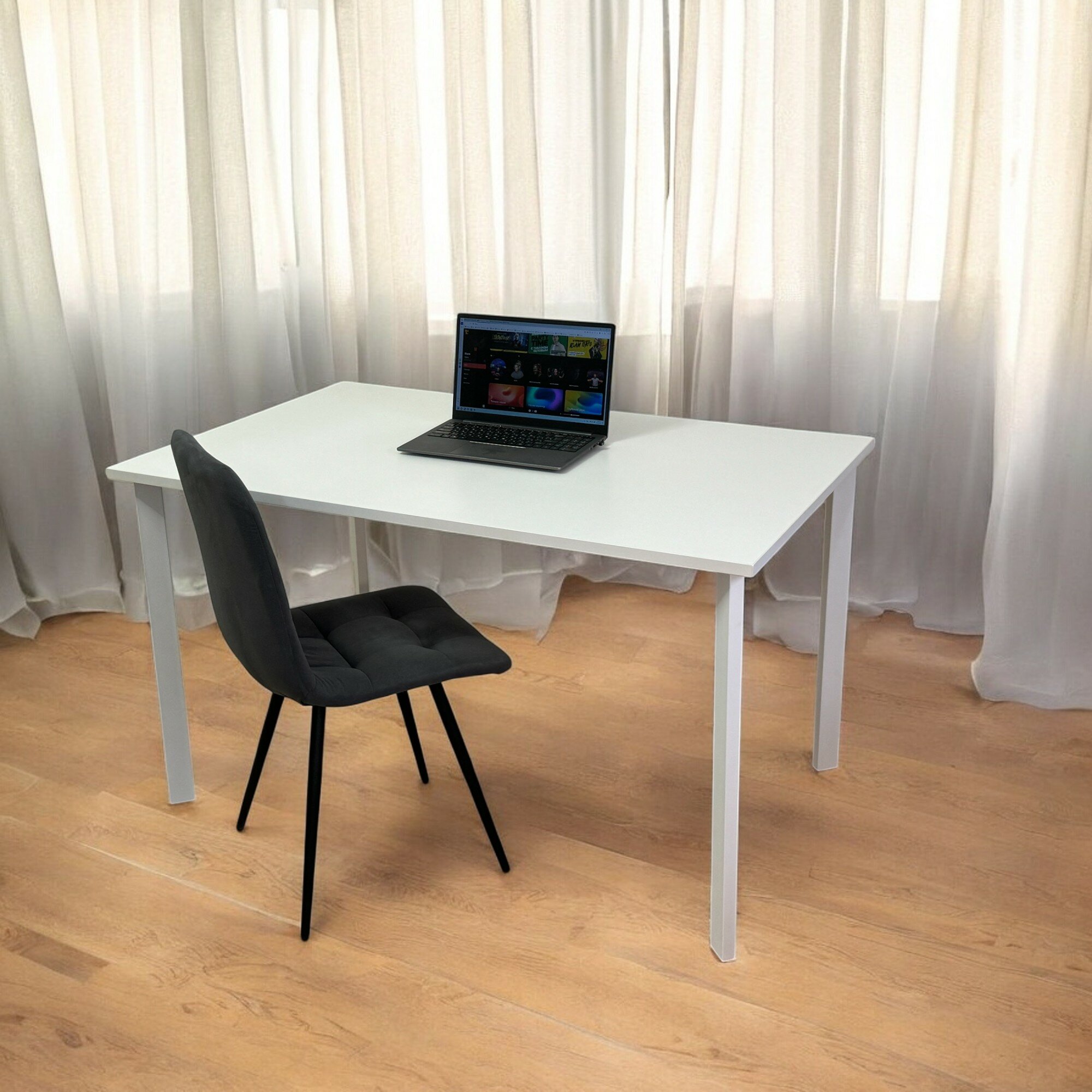 Игровой компьютерный стол/ цвет столешницы Белый, 120*80 см. Ножки белые