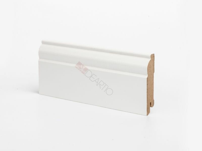 Плинтус напольный 16х80 мм белый мдф белоснежный с кабель каналом ударопрочный 1 метр