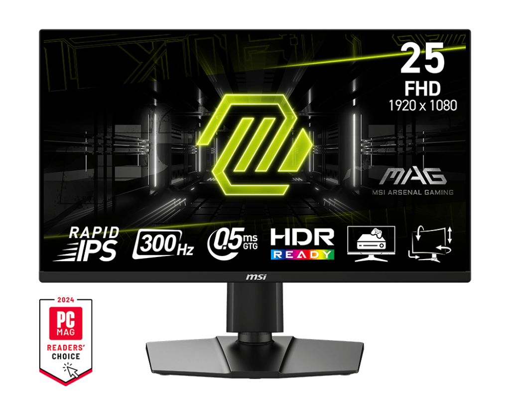 MSI 25" Игровой монитор MSI MAG 255PXF, Rapid IPS, 300 Гц, 0.5мс (GtG), 1920x1080, черный
