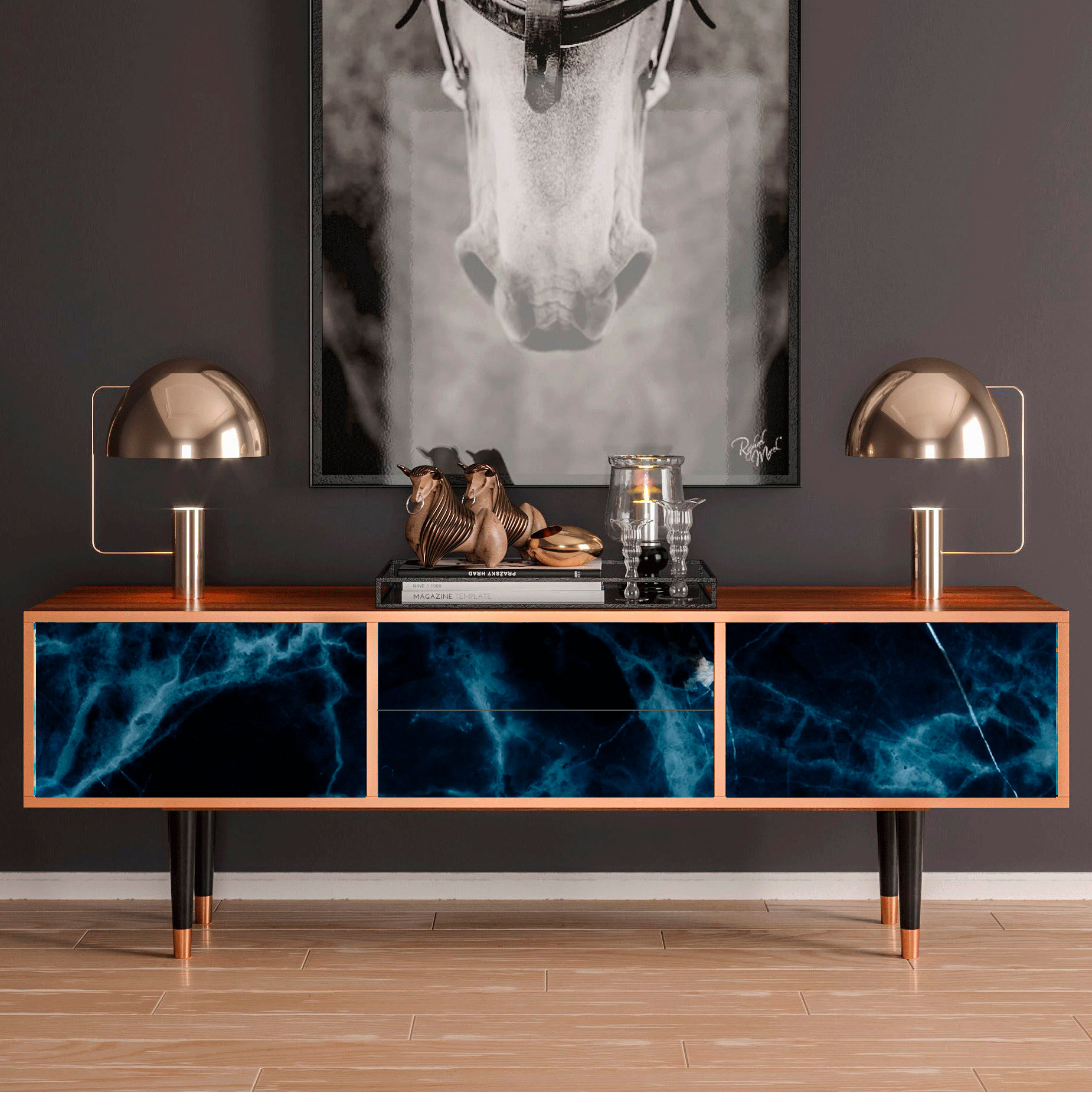 ТВ-Тумба - STORYZ - T4 Deep Ocean, Размер - 170 x 59 x 48 см, Цвет корпуса - , Орех