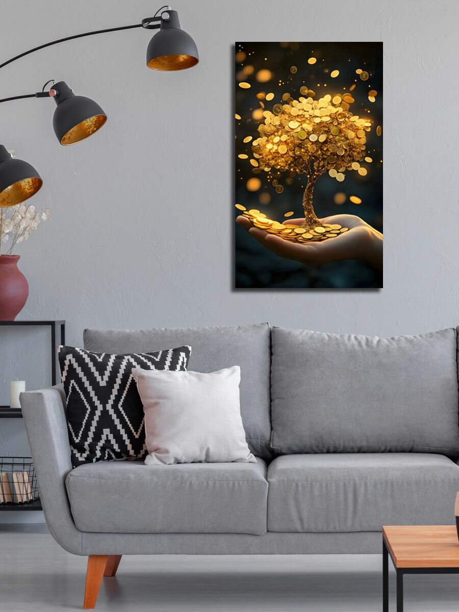 Картина на холсте LOFTime 60х100 Денежное дерево на ладони КБ-1441-60100