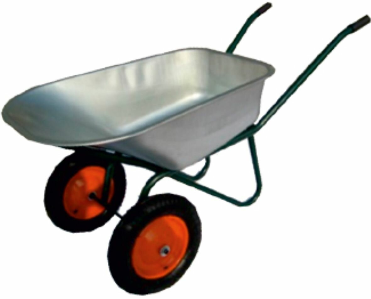 Тачка строительная двухколесная 110 л красная оптимал