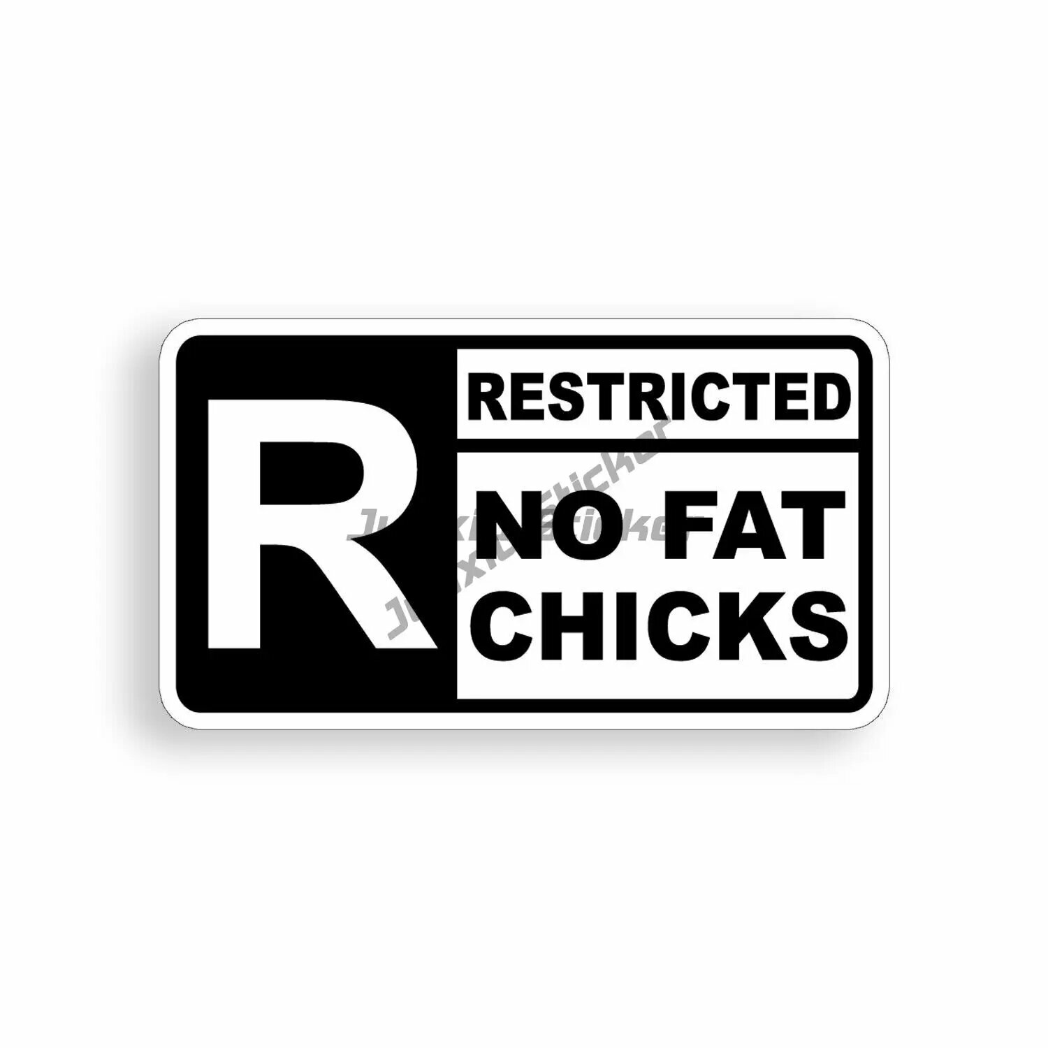 Наклейка "No Fat Chicks" 10cm