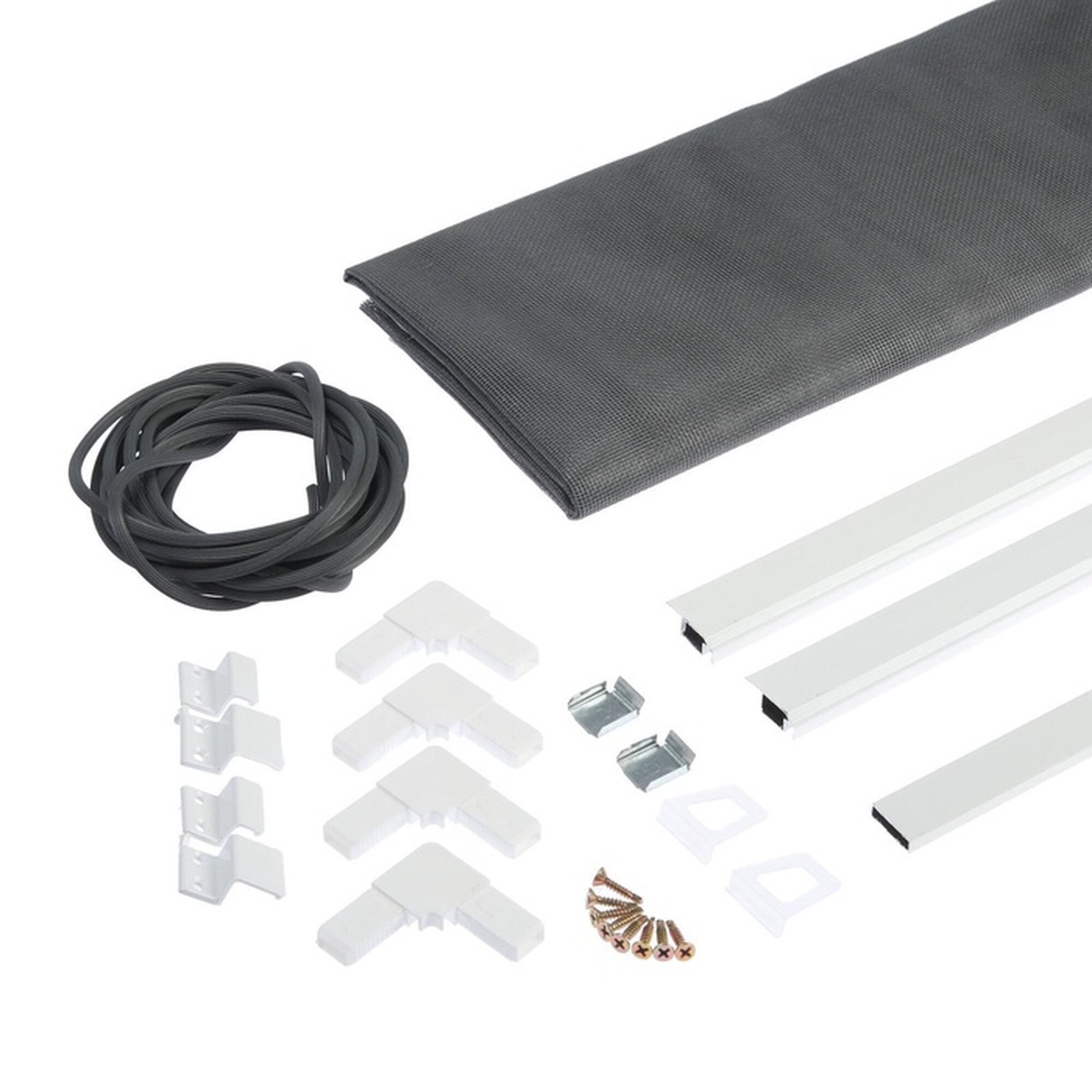 Москитная сетка на окна тундра для сам. сборки, до 2 м, сетка 1,2х1.4 м, профиль 2х2м, белый 10872201