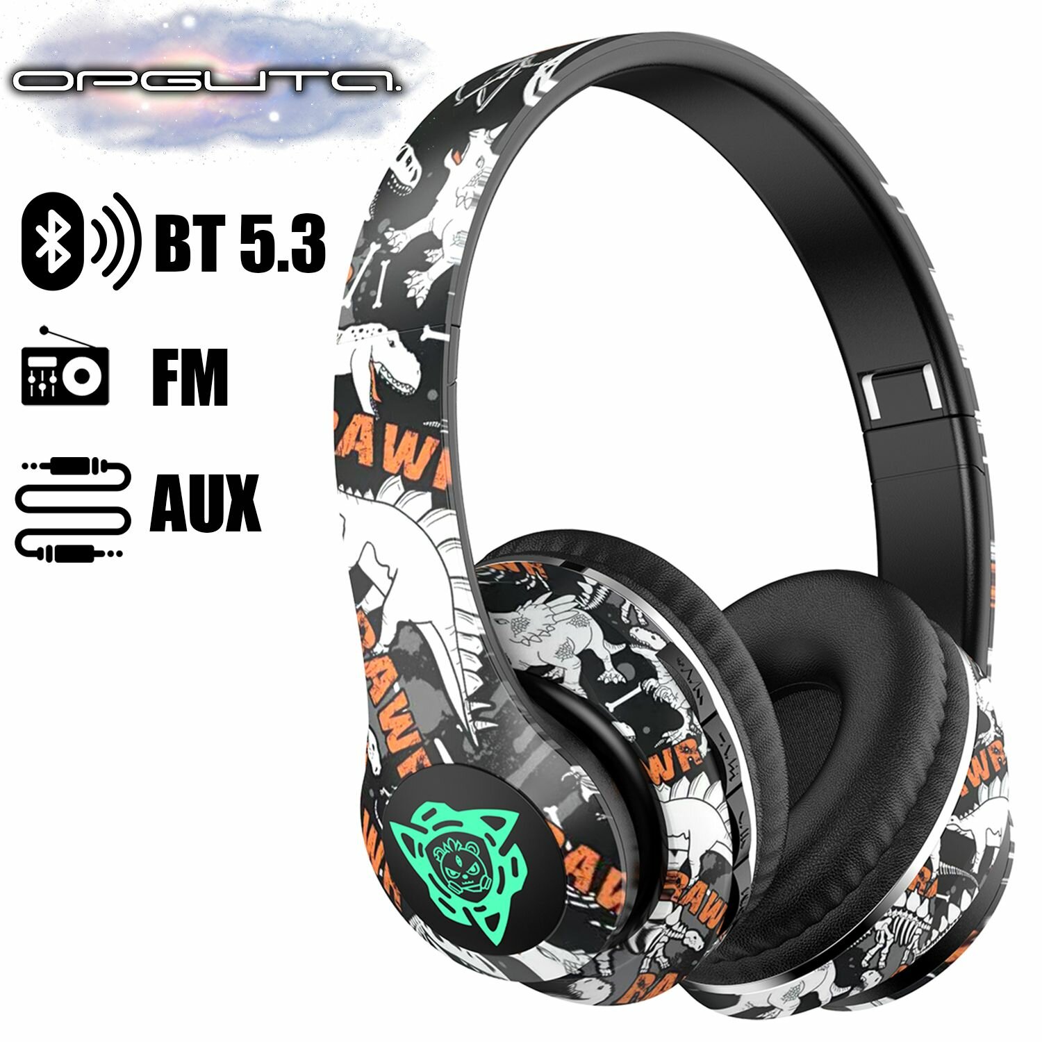 Наушники беспроводные Bluetooth с микрофоном и радио Орбита OT-ERB48 Черные
