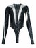 Боди бельевое MUGLER Сетчатое боди со змеиным принтом, размер 40, черный