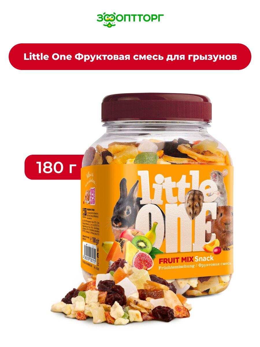 Лакомство Little One Фруктовая смесь для грызунов, ассорти 180 г.