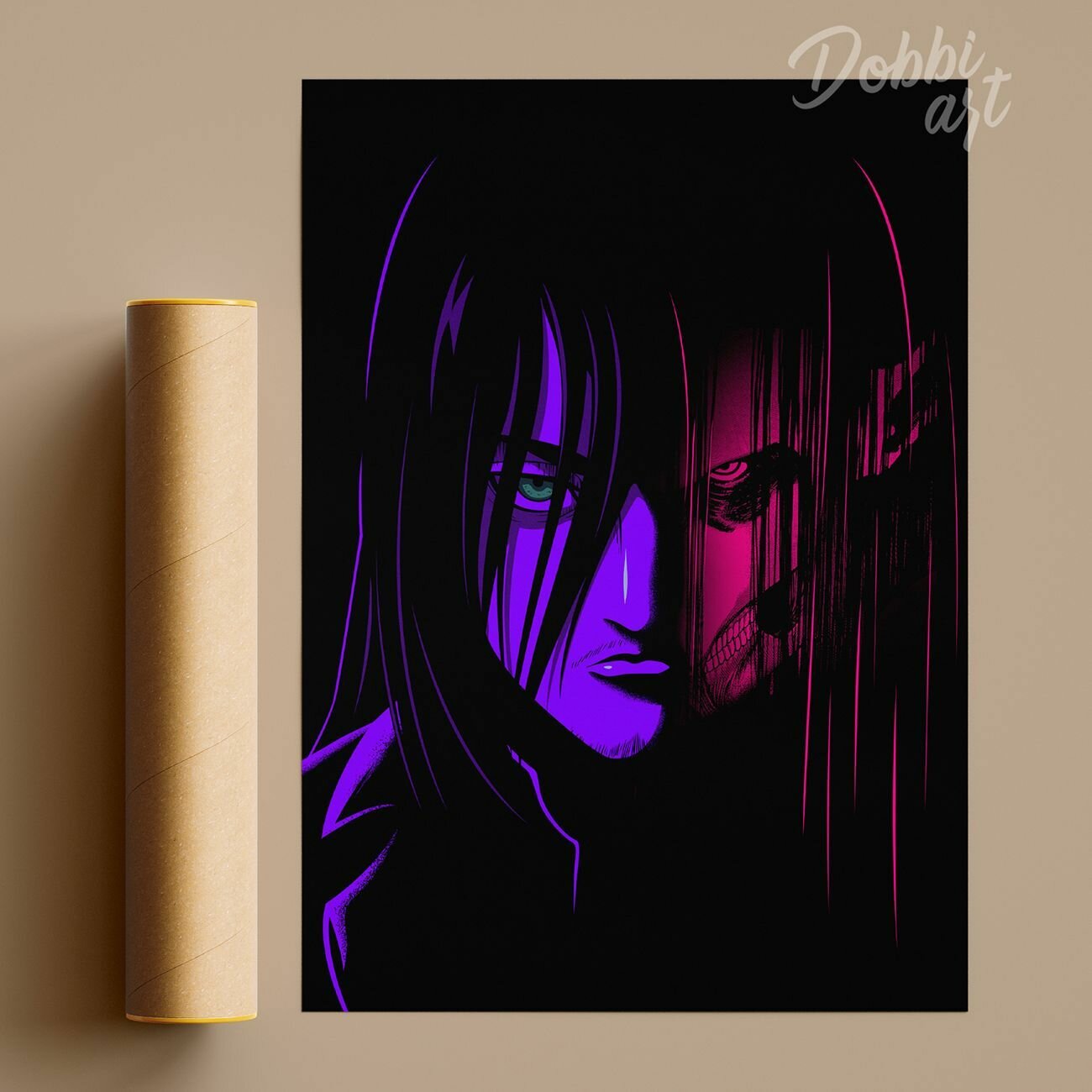 Постер Атака Титанов 30х40 см без рамы/ Attack on Titan, Эрен Йегер/ Плакат по аниме, для интерьера, в подарок