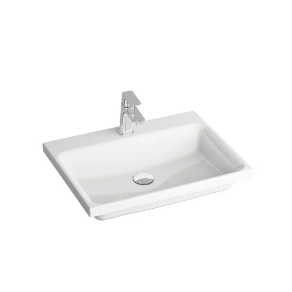 Мебельная раковина Ravak Comfort 60 накладная, фарфоровая, белая, глянцевая, раковина для ванной, прямоугольная
