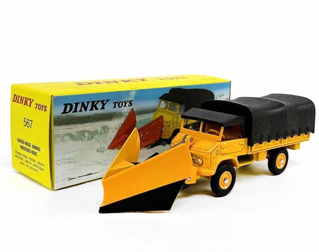 Модель снегоуборочной машины Dinky Atlas в масштабе 1:43 на шасси UNIMOG Benz