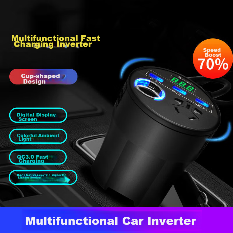 Автомобильный инвертор Meiyazhixing 12В в 220В быстрая зарядка Цвет：Инвертор 12В в 220В автомобильный зарядный