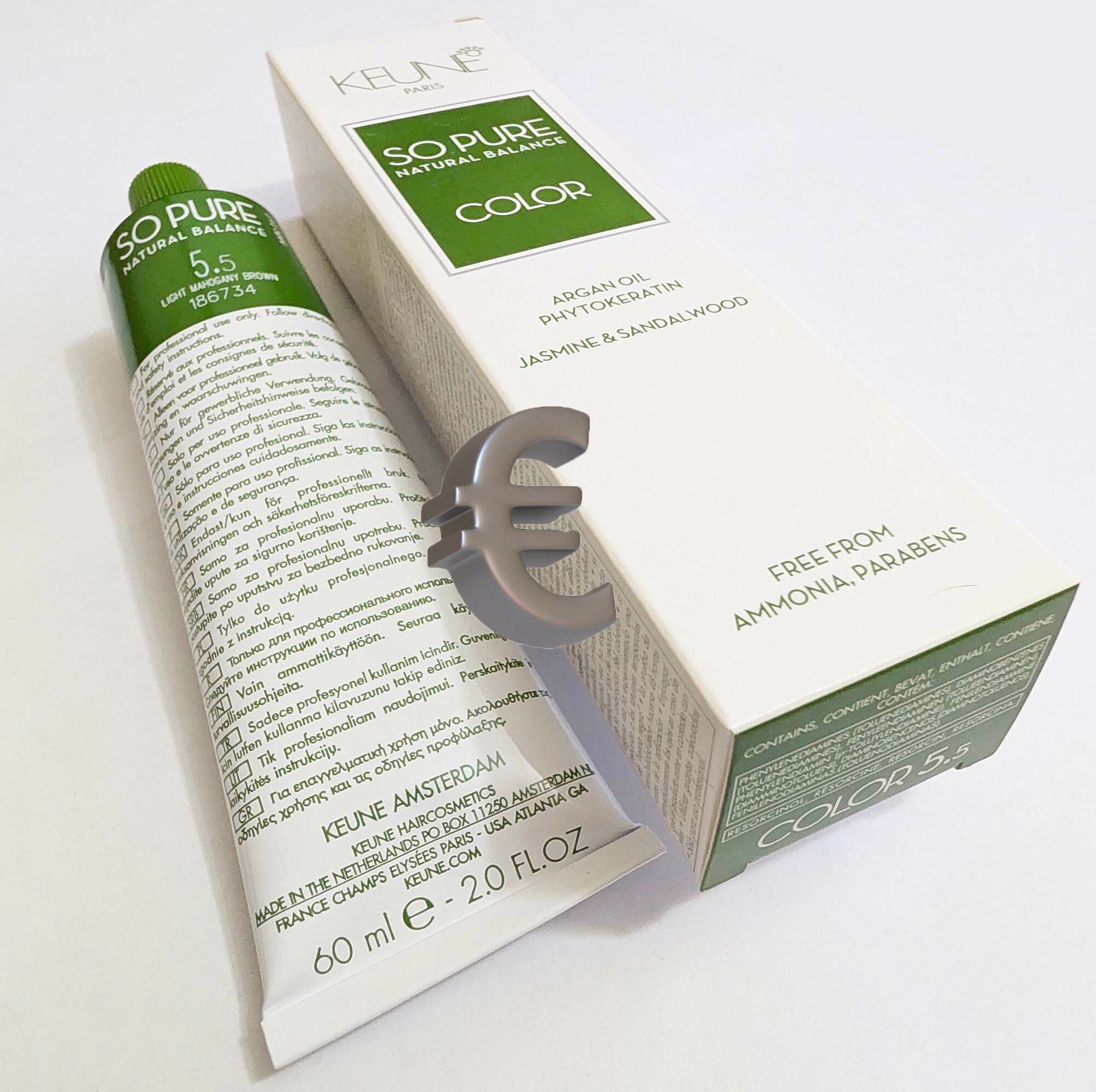 Keune So Pure Color 5.5 СПА Колор Светлый махагоновый шатен краска для волос 60 мл