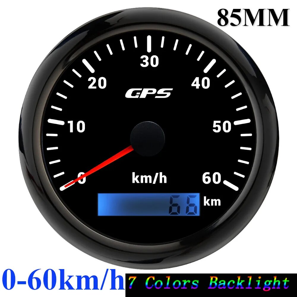 85 мм GPS спидометр одометр 0-120MPH 160MPH 120KMH 200kmh с 7 цветами подсветки для BN 60kmh