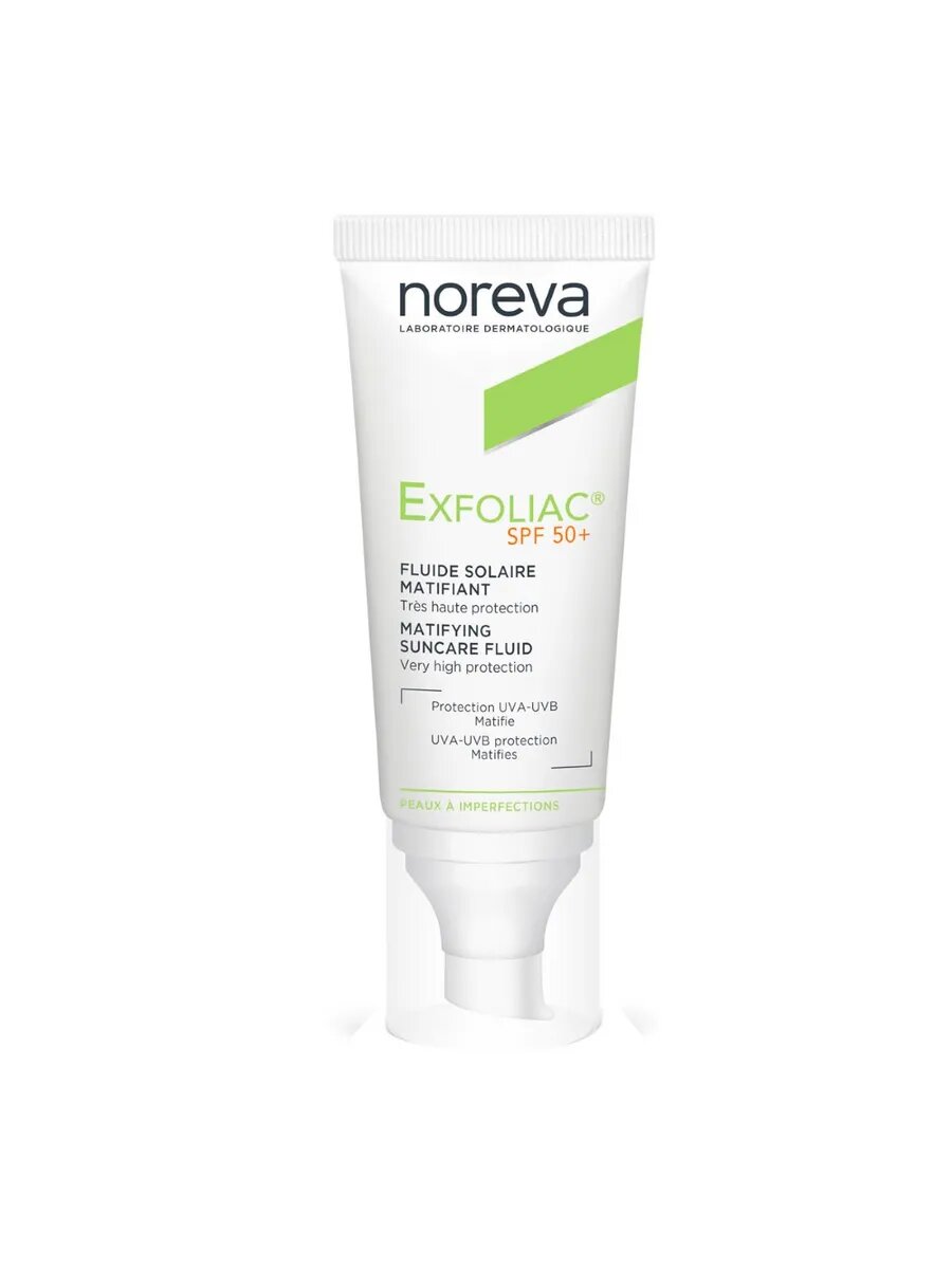 Noreva эксфолиак эмульсия солнцезащитная матирующая spf50+ 4