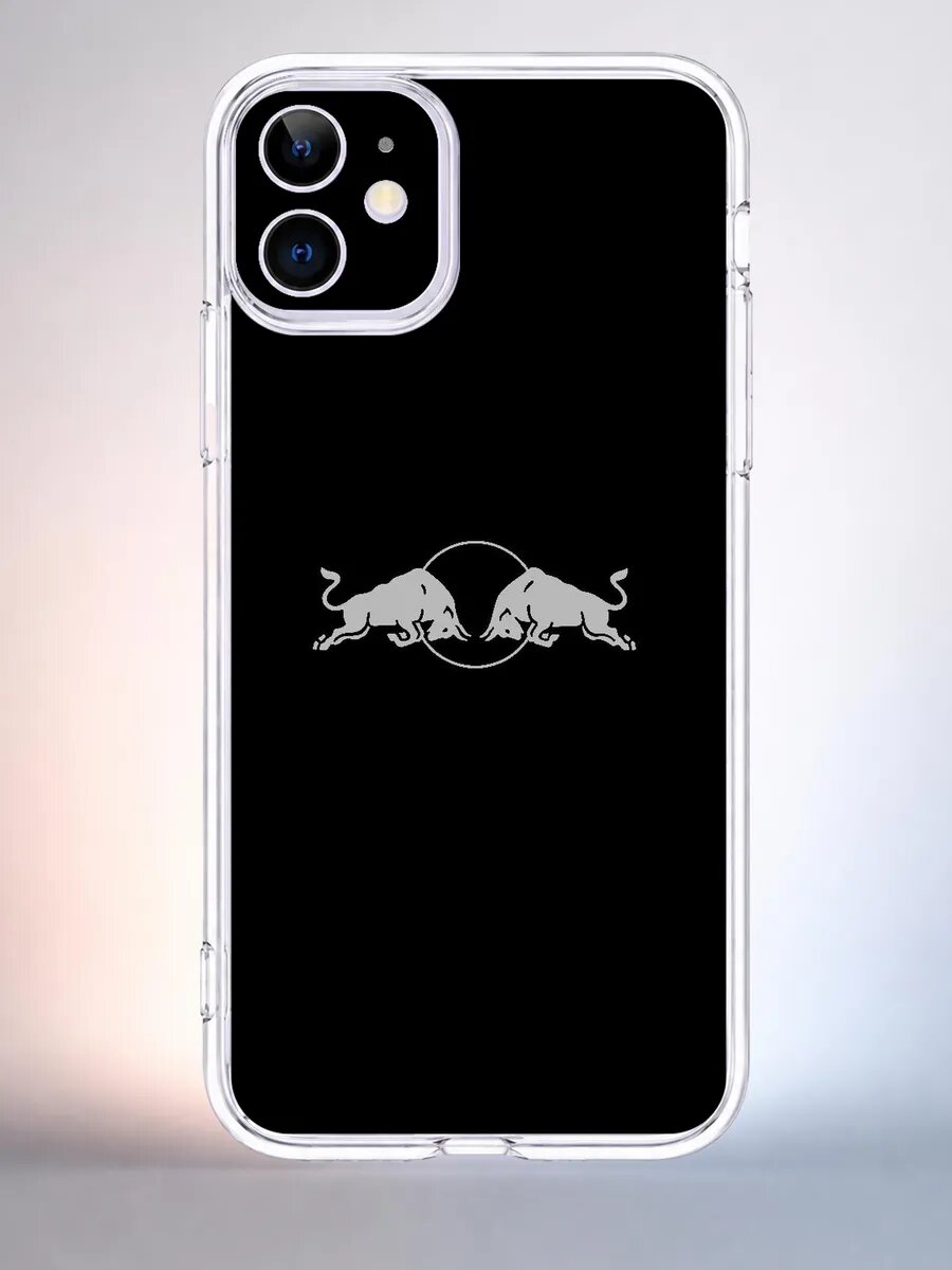 Чехол iPhone 11 red bull лого силиконовый прозрачный