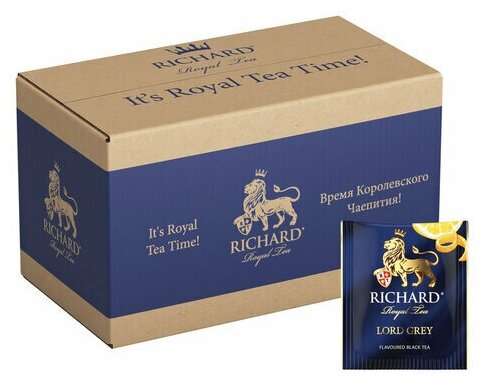 Чай RICHARD "Lord Grey" черный с бергамотом, 200 пакетиков в конвертах по 2 г, 100184