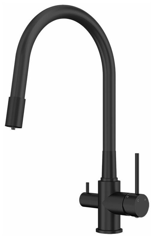 Смеситель для кухни (для фильтра) с гибким изливом Elghansa KITCHEN Pure Water 56F5216-Black