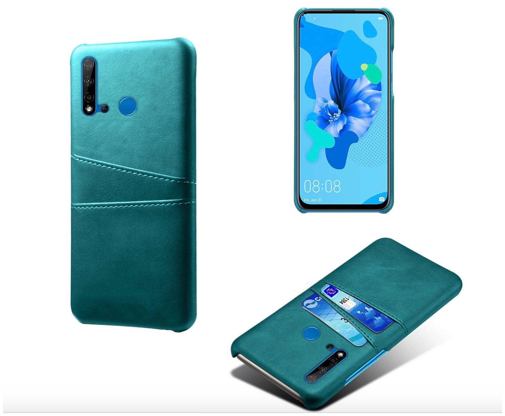 Чехол панель-накладка Чехол. ру для Huawei Honor 8X (JSN-L21) из качественной импортной кожи с визитницей с отделением для банковских карт мужской ж.