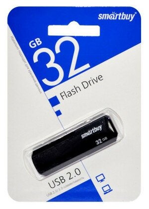 SB32GBCLU-K, 32GB USB 2.0 CLUE series, Black, SmartBuy