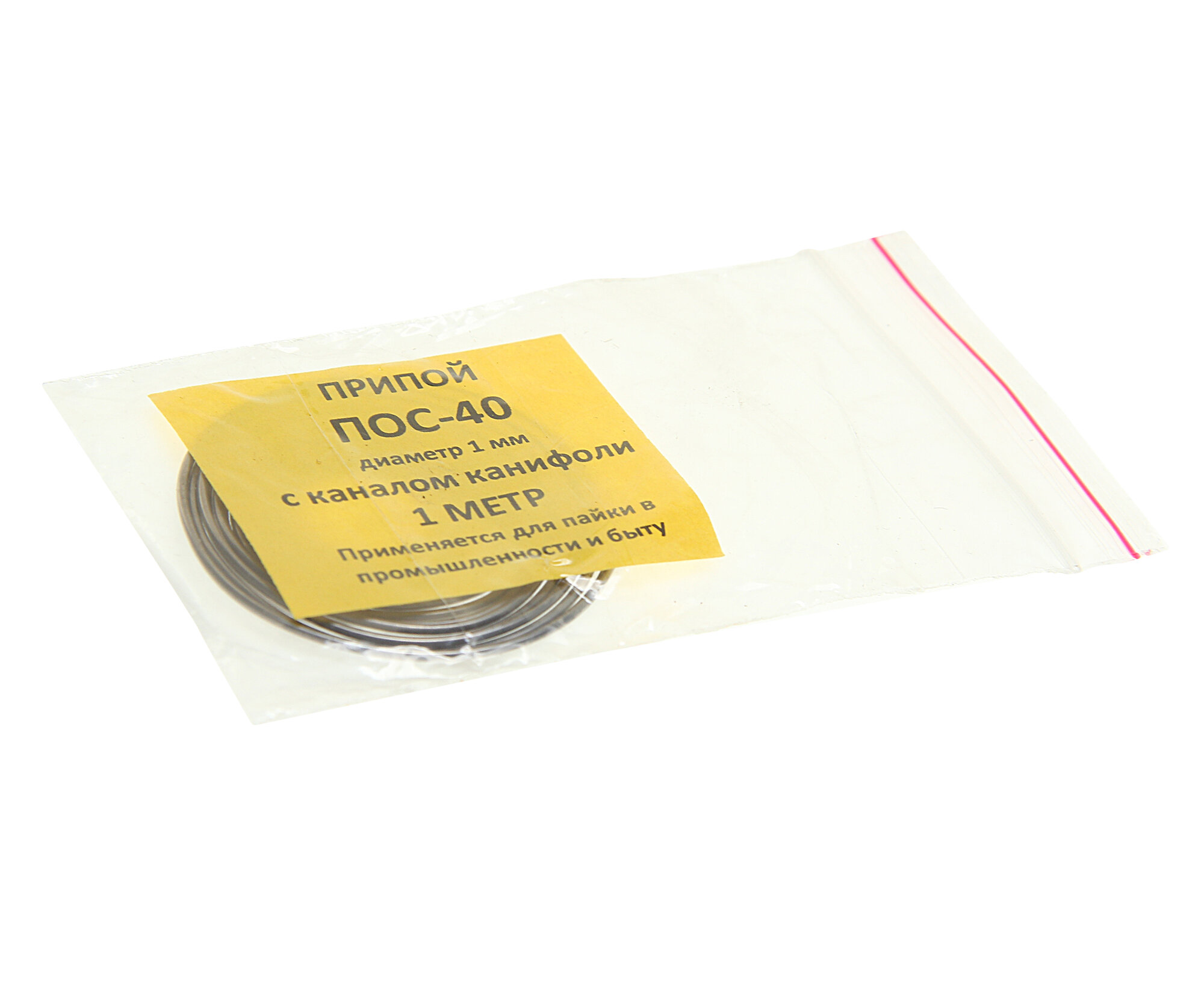 Припой ПОС-40 d 1.0мм 1м с канифолью спираль ВТО