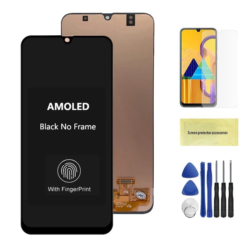 6,4 "новый ЖК-дисплей для Samsung Galaxy A50 A505F с отпечатками пальцев Super AMOLED AMO No Frame