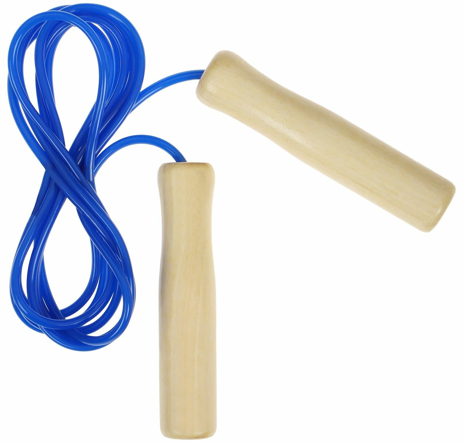 Скакалка детская спортивная с регулировкой длины и деревянными ручками, резиновая прыгалка для гимнастики и фитнеса, гимнастический тренажер для прыжков, 2,6 м, для детей и взрослых, цвета микс