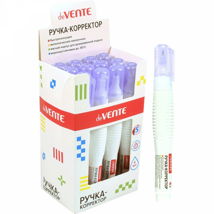 Корректирующая ручка 04мл deVente металлический наконечник арт.4061103. Количество в наборе 12 шт.
